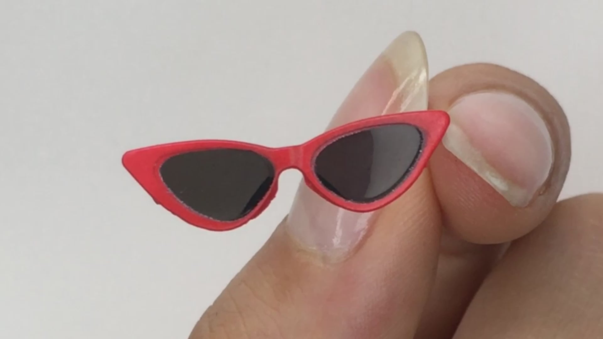Miniature Red Cat Eye Sunglasses | Sixth Scale Dollhouse | Itsy Bitsy Mini