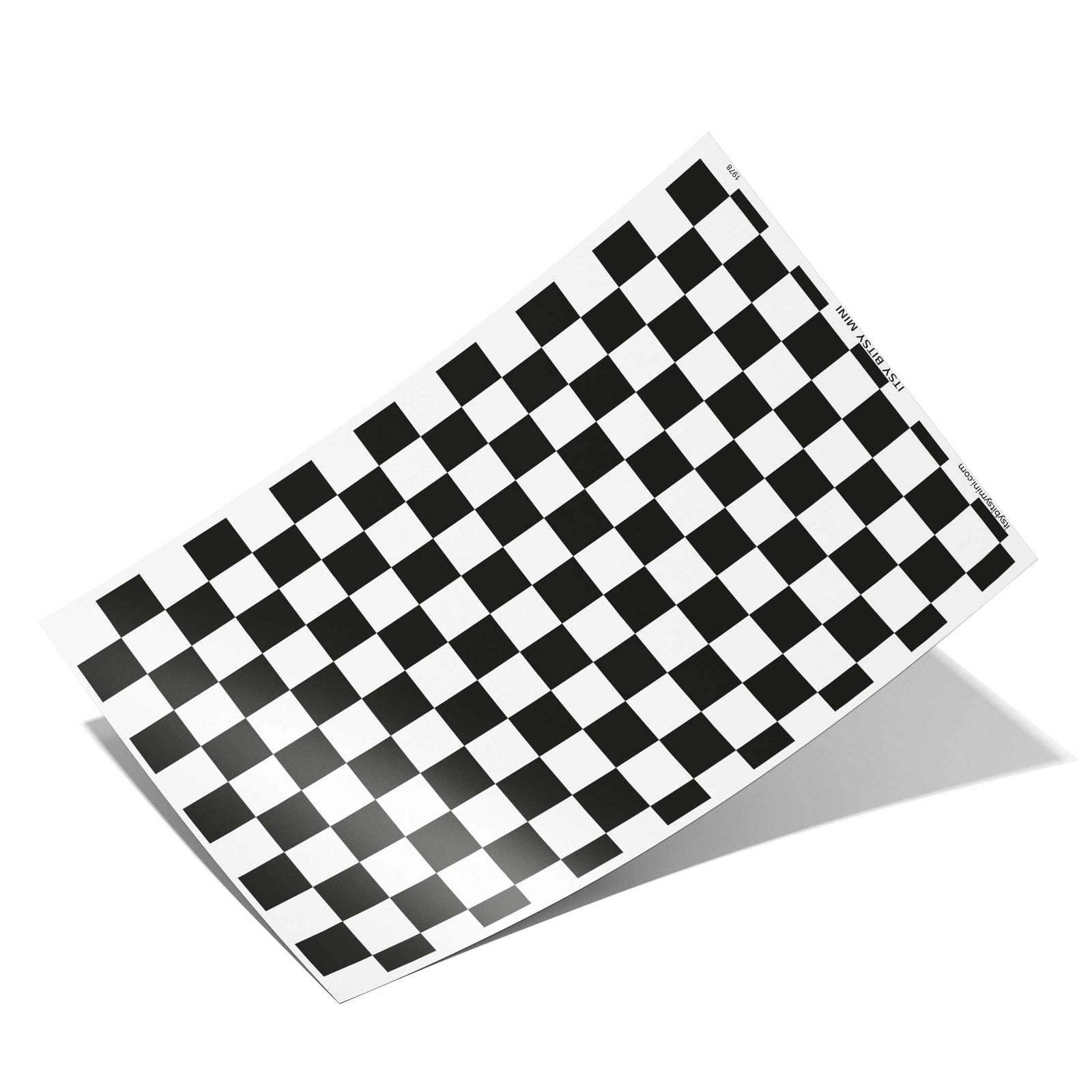 Black and White Check 1 inch Tile | Dollhouse Miniature Wallpaper | Itsy Bitsy Mini