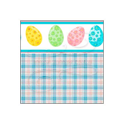 Spring Easter Plaid with Border | Dollhouse Wallpaper | Itsy Bitsy Mini